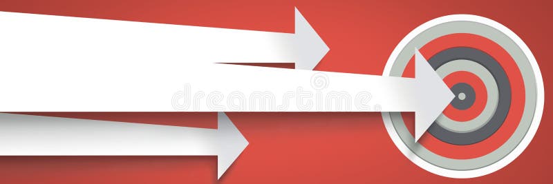 Long Arrows Pointing at Target Stock Illustration - Illustration of ...