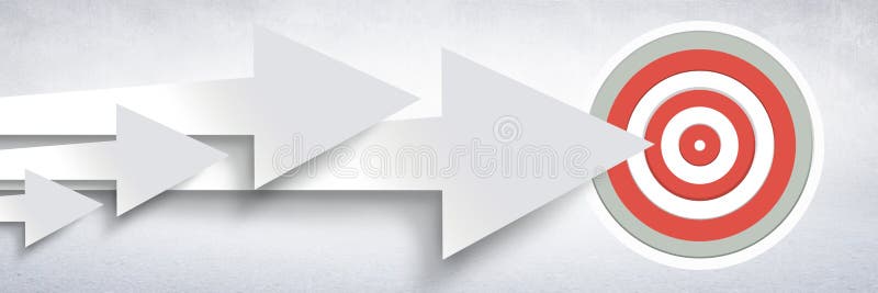 Long Arrows Pointing at Target Stock Illustration - Illustration of ...
