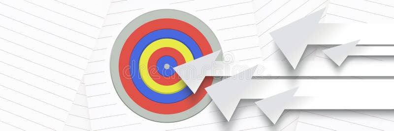 Long Arrows Pointing at Target Stock Illustration - Illustration of ...