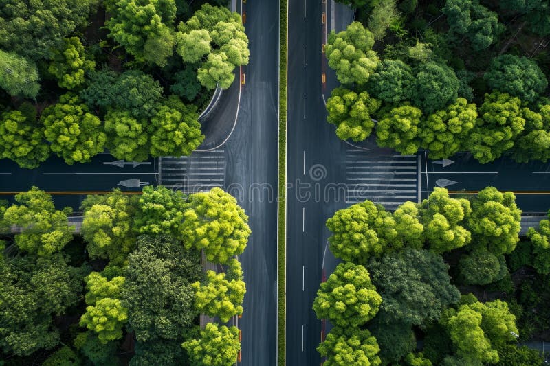 Long Asphalt Road Birdview. Generate Ai Stock Image - Image of wall ...