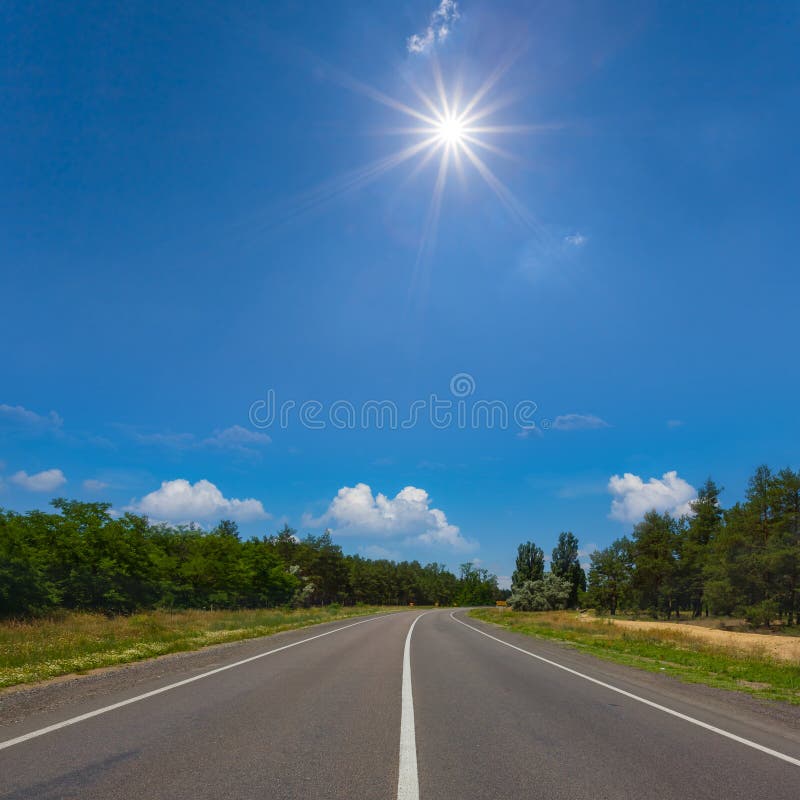 Asphalt Road Under Sparkle Sun Stock Image - Image of season, asphalt ...