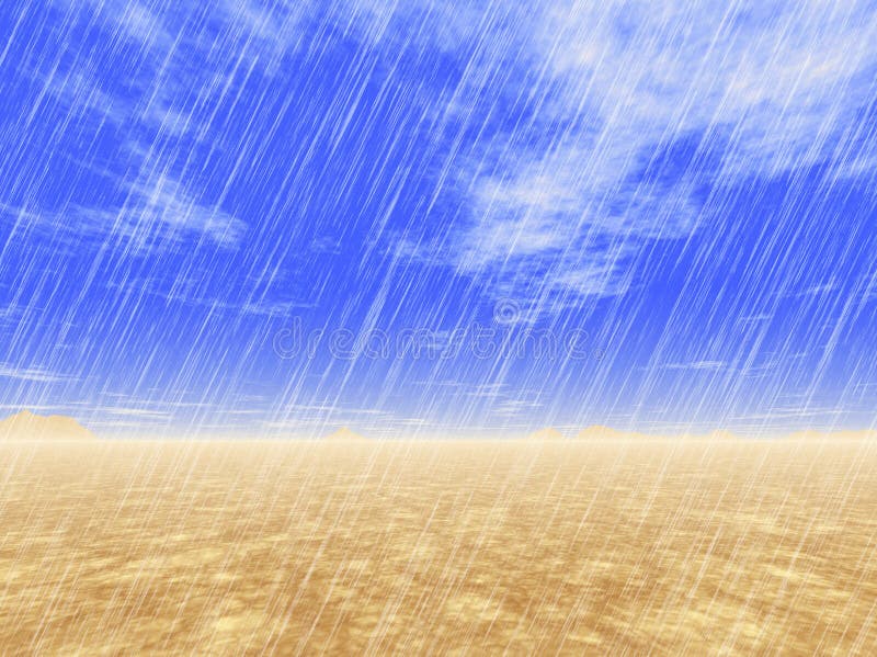 Long-awaited Rain in Desert Stock Illustration - Illustration of autumn ...