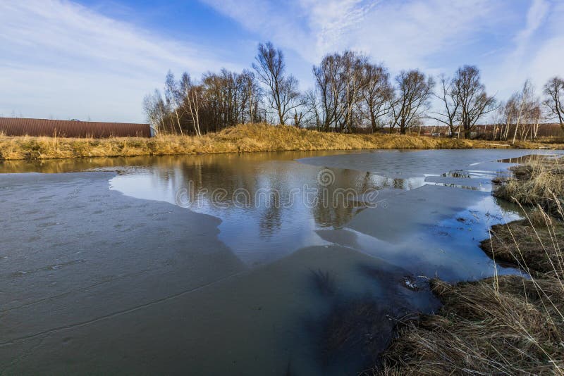 The Long-awaited Spring in the Countryside Stock Image - Image of cloud ...