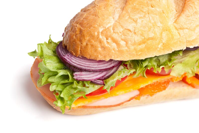 Long baguette sandwich stock image. Image of french, bread - 11928031