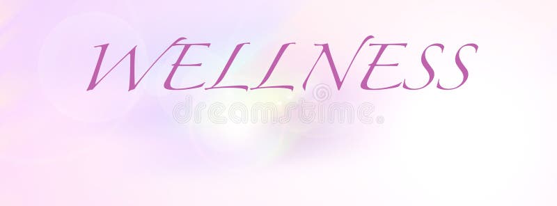 Long Banner. Abstract Light Pink Violet Background and Word Wellness ...
