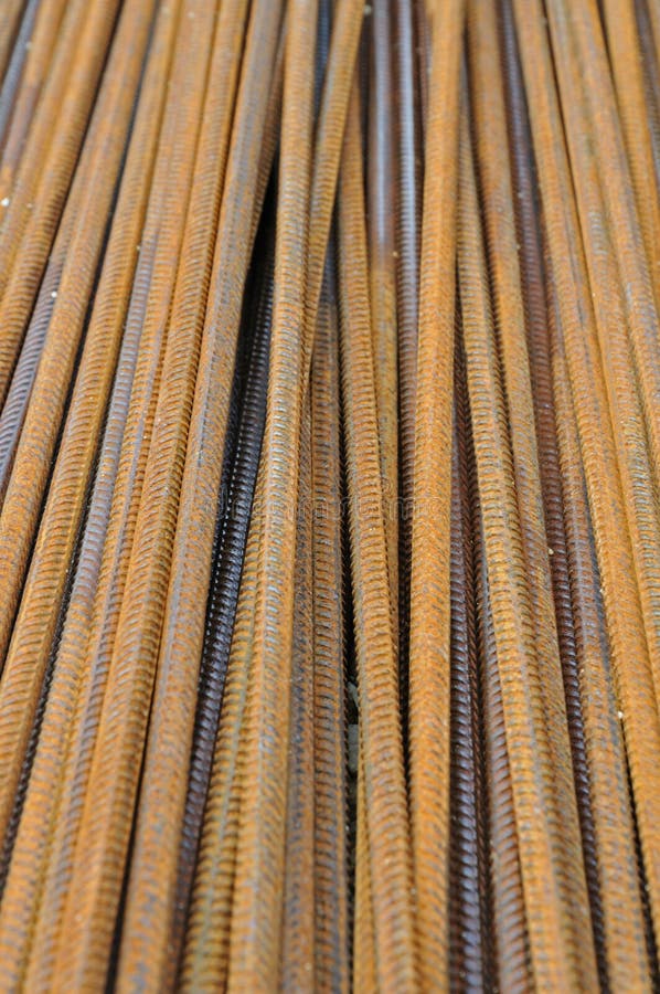 Rusty Rods of Construction Steel Stock Photo - Image of rust, long ...