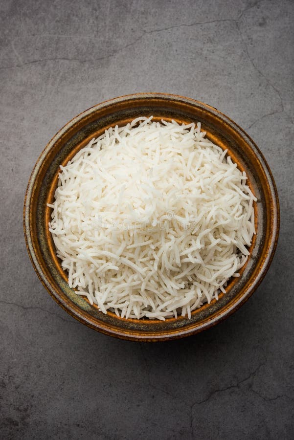 Boiled Indian Basmati Rice Served in a Bowl Stock Image - Image of ...