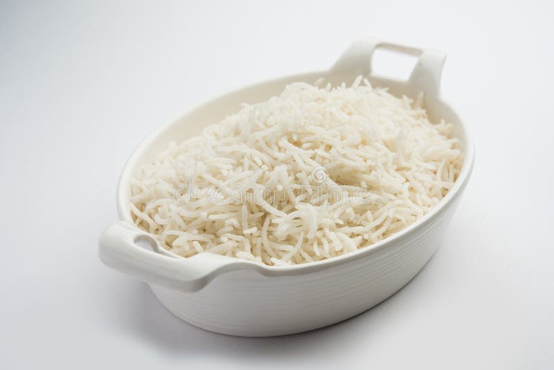 Boiled Indian Basmati Rice Served in a Bowl Stock Photo - Image of ...