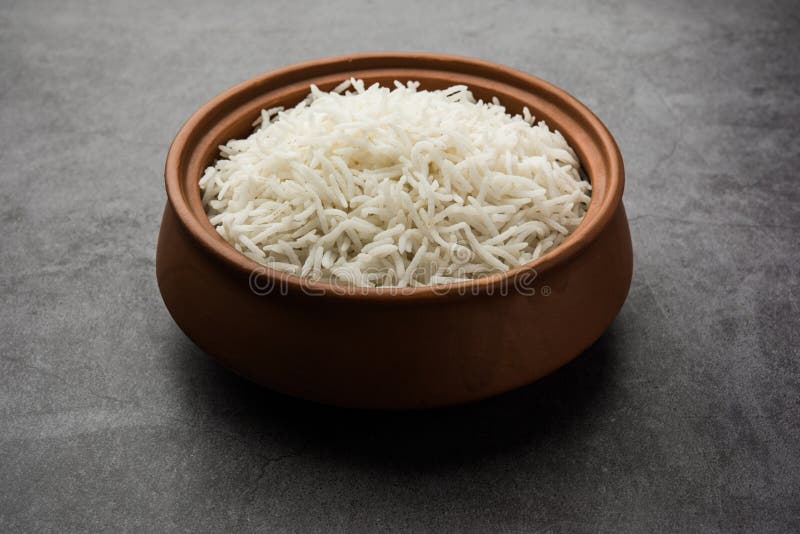 Boiled Indian Basmati Rice Served in a Bowl Stock Image - Image of bowl ...