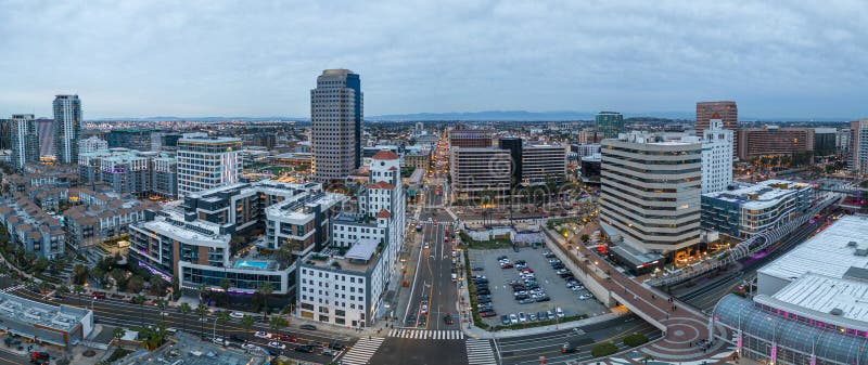 Panorama of Downtown Long Beach CA Stock Image - Image of downtown ...