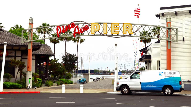 Long Beach, California: Long Beach Pine Ave PIER Editorial Photography ...