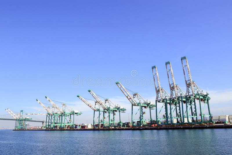 Container Terminal at Long Beach Port Stock Photo - Image of port ...
