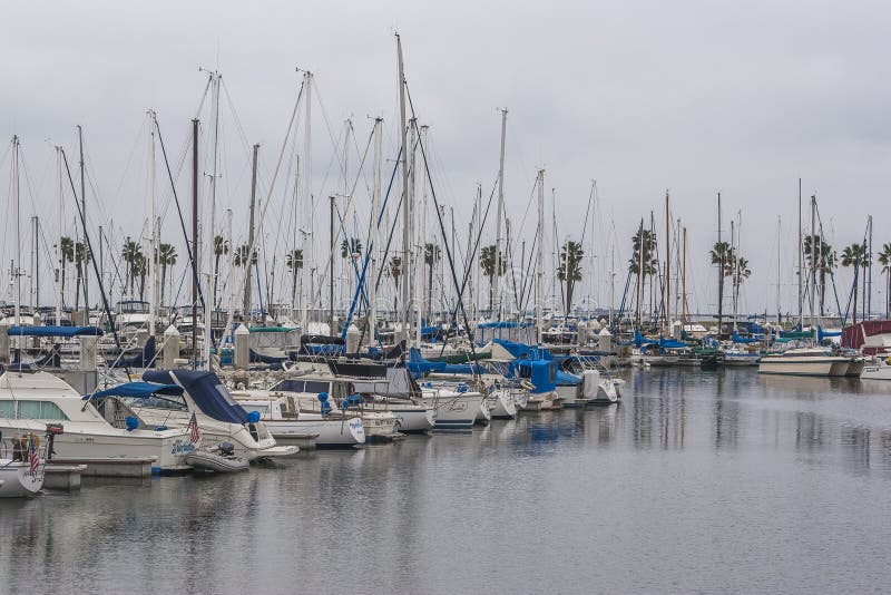 Long Beach Harbor, California Stock Photo - Image of marina, boats ...