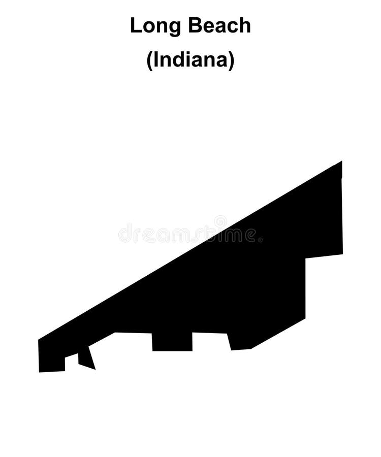 Long Beach outline map stock vector. Illustration of template - 387284341