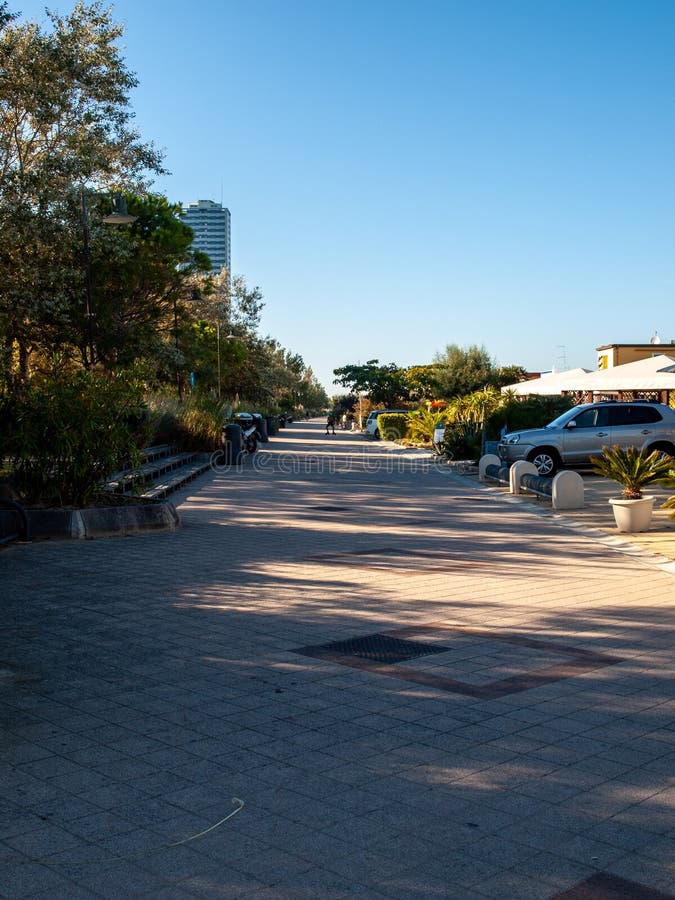 The Long Beach Promenade in Cesenatico. Italy Editorial Stock Photo ...