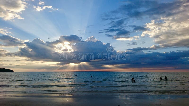 Long beach Sunset stock image. Image of sunset, long - 110193531
