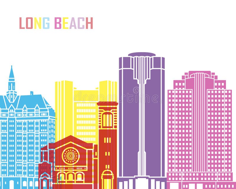 Long Beach Skyline Stock Illustrations – 134 Long Beach Skyline Stock ...