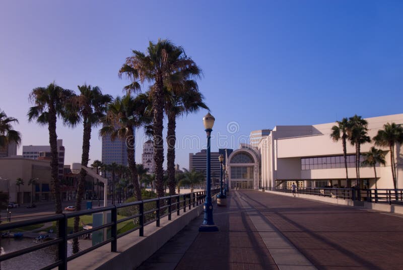 Long Beach walkway stock image. Image of park, blue, border - 3193697