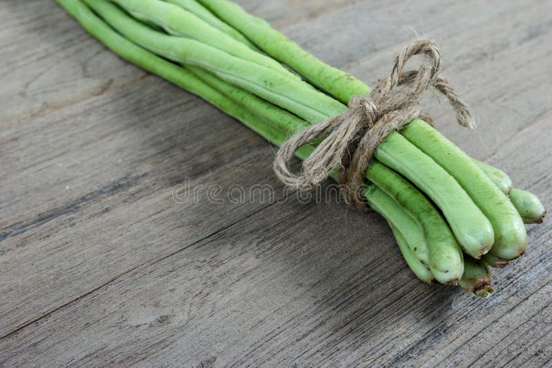 Long Beans on Wood Background Stock Photo - Image of fresh, asian ...