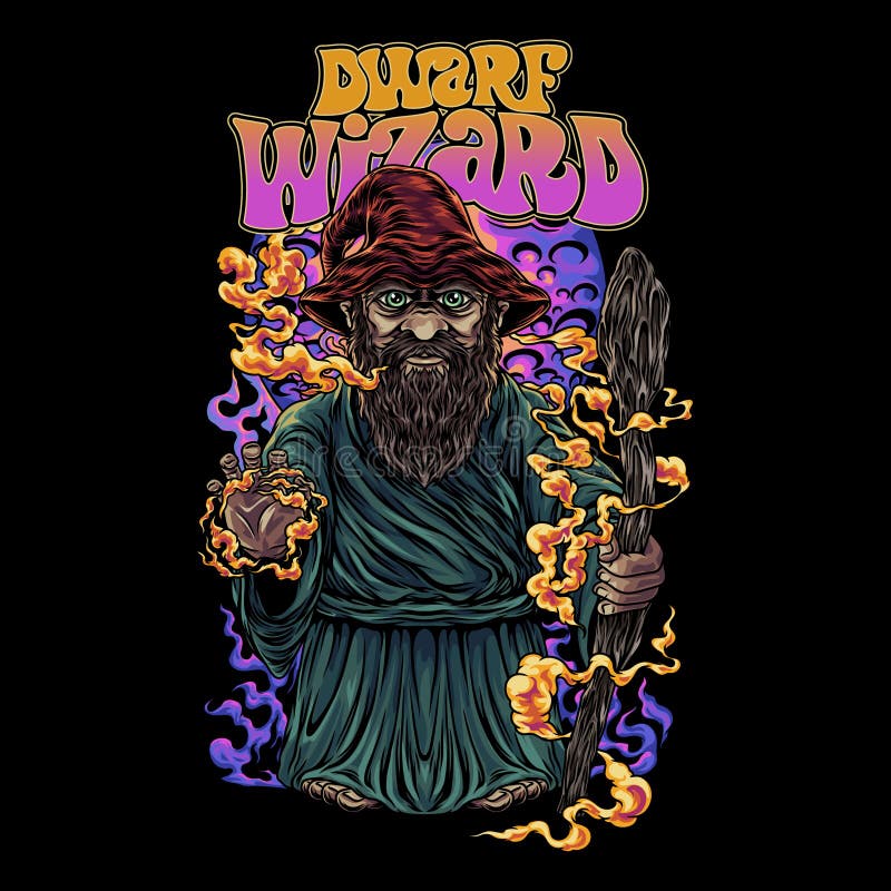 A Dwarf Wizard with a Cane. a Fabulous Bearded Wizard. a Fairy Dwarf ...