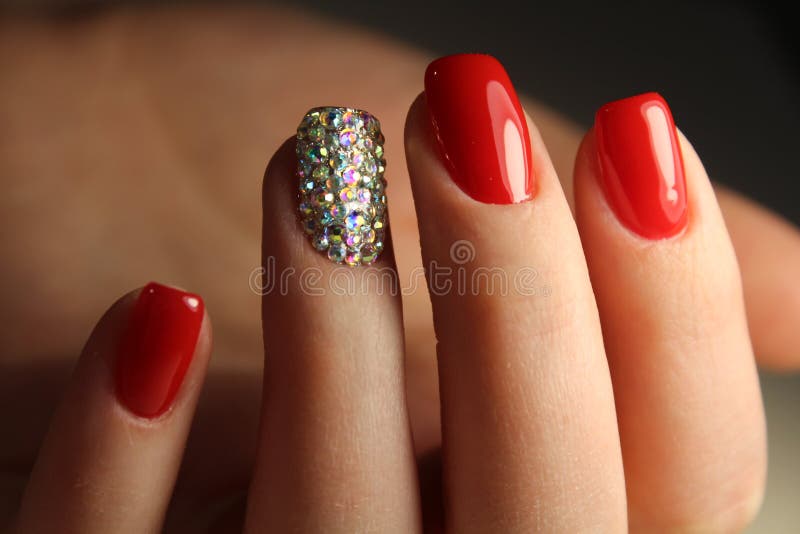 Beautiful red nails stock photo. Image of glamour, closeup - 101722604