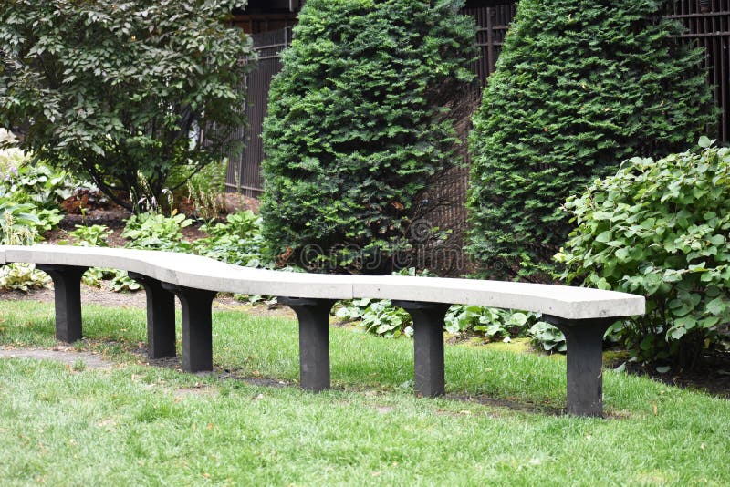 Long bench in nature stock image. Image of relax, grass - 97648559