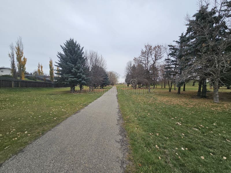 A Long Bike Path Leading into a Park Stock Photo - Image of bike, long ...