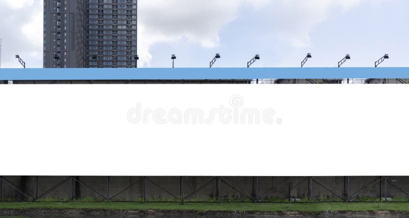 Long Billboard Blank Frame White Blank Screen. Rectangular Blank White ...