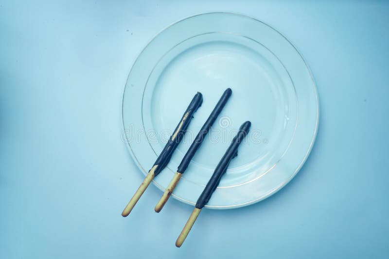 This is a Long Biscuit Wrapped in Chocolate Stock Image - Image of ...