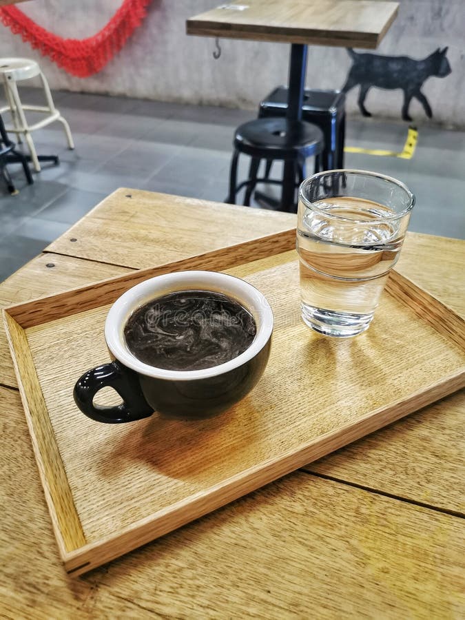 Long black Coffee stock photo. Image of wood, black - 211418986