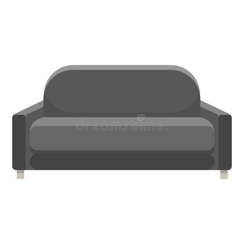 Long Black Modern Sofa Icon, Cartoon Style Stock Vector - Illustration ...