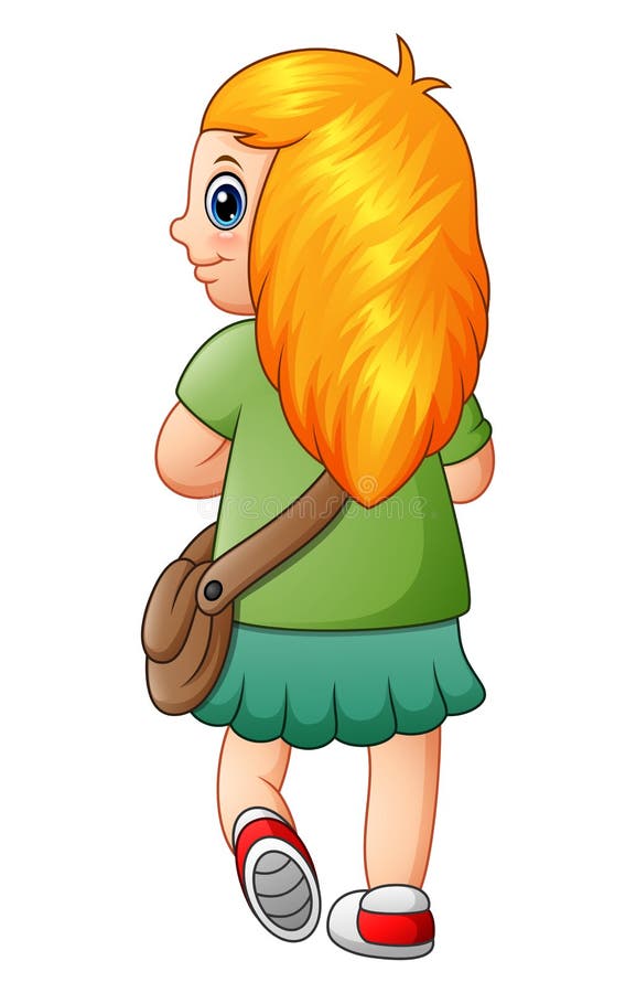 A Long Blond Girl Go To School Stock Vector - Illustration of hello ...