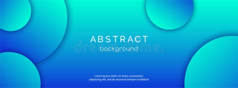 Long Blue Banner with Gradient Circles. Abstract Background for ...