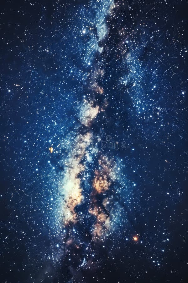 A Long Blue Line of Stars in the Sky Stock Photo - Image of blue ...