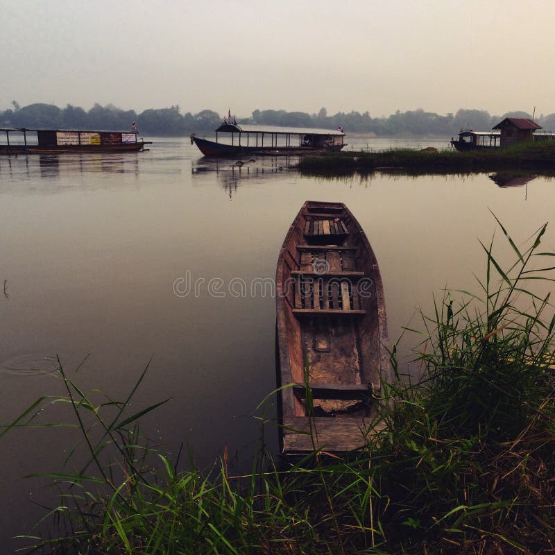 Long boat stock photo. Image of river, boat, mekong, cloud - 51960032
