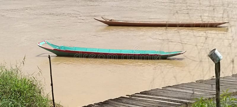 Long Boat at Rejang River, Sarawak Stock Photo - Image of river ...