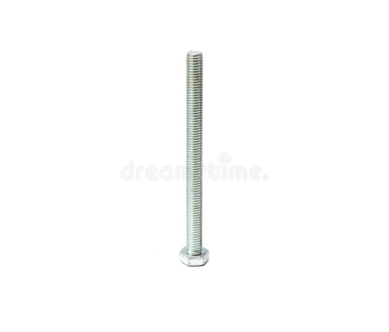 Long Bolt on White Background Stock Image - Image of longwhite, steel ...
