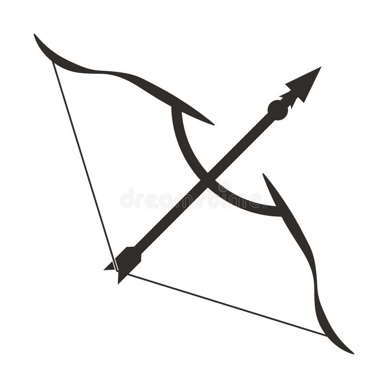 Long Bow with Arrow Archery Flat Icon for Apps and Websites Stock ...