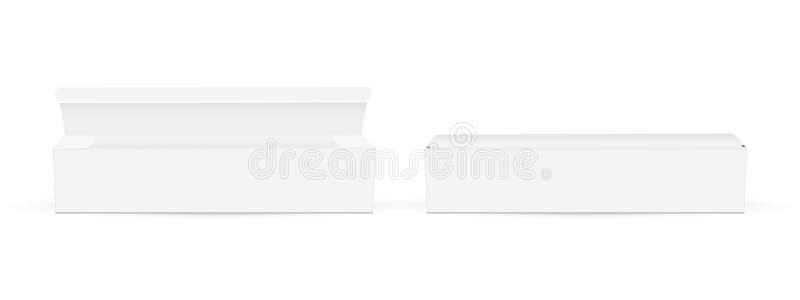 Long Box. Opened and Closed Lid, Front View, Isolated on White ...