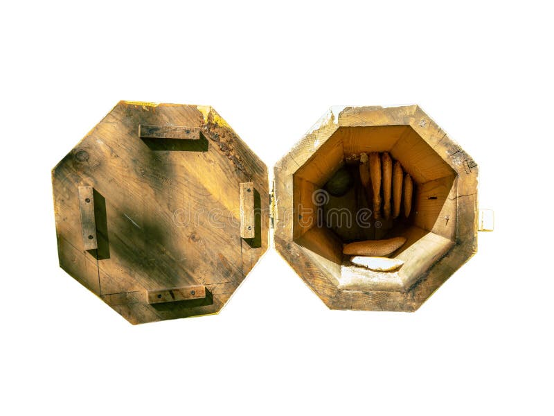 Long Box Hexagonal Wooden Beehive Front View Stock Image - Image of ...