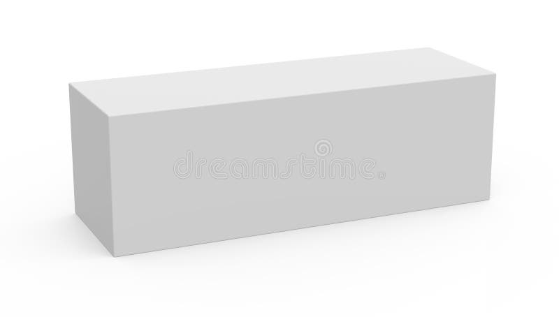 Long Box Template Box Model Stock Photo - Image of label, rendering ...