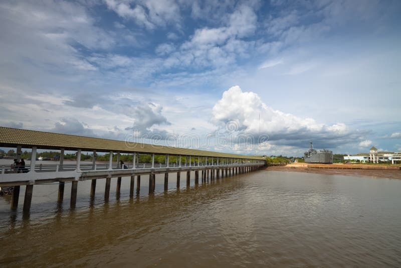 Long bridge stock image. Image of port, coast, clouds - 19581733