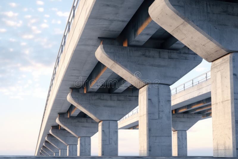 A Long Bridge Spanning a Calm Lake Stock Photo - Image of serene, water ...