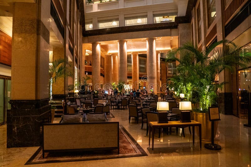 Long Bright Corridor in a Luxury Hotel Stock Photo - Image of empty ...