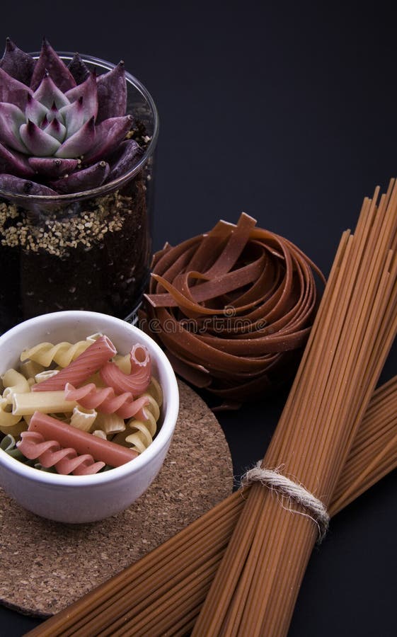 Long Brown and One-piece Pasta. Closed Brown Pasta from Close and ...