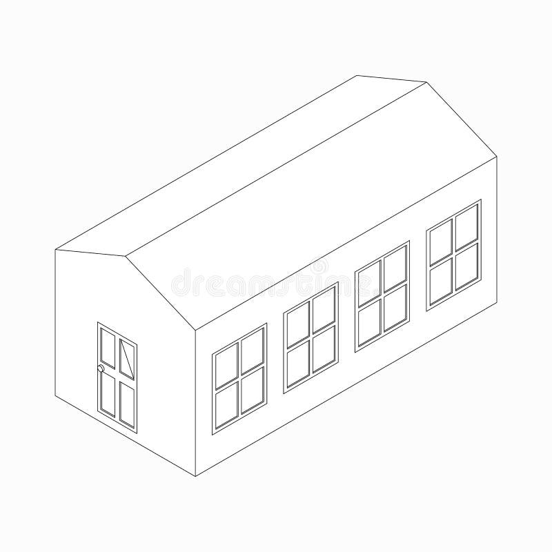 Low-rise Building Icon, Isometric 3d Style Stock Vector - Illustration ...