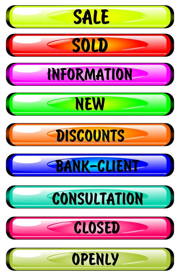 Long Buttons for Business Vector Stock Vector - Illustration of icon ...