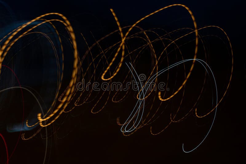 Long Camera Exposures of Artificial Light Sources at Night Stock Photo ...