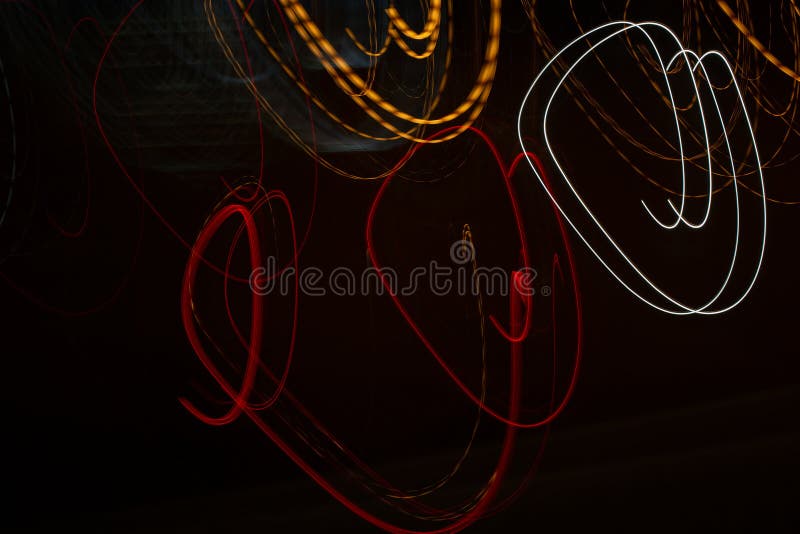 Long Camera Exposures of Artificial Light Sources at Night Stock Image ...