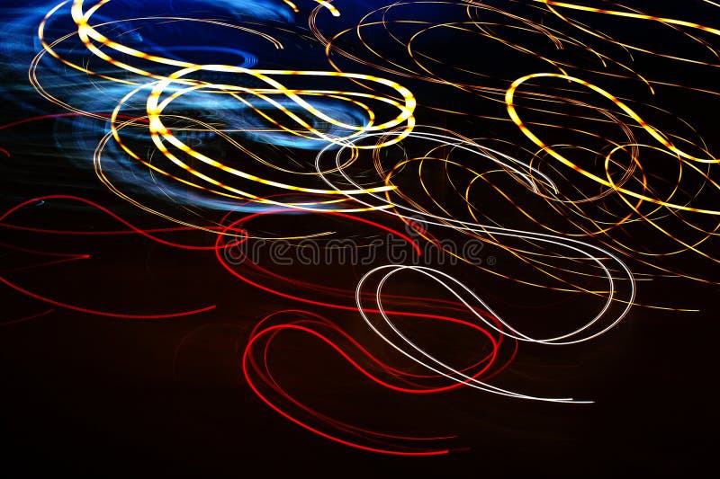 Long Camera Exposures of Artificial Light Sources at Night Stock Image ...